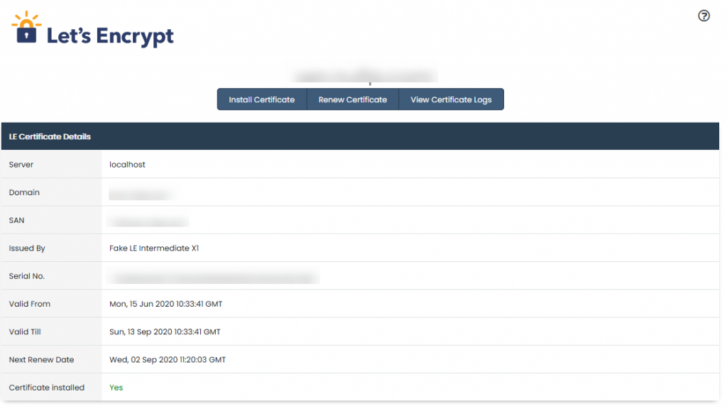LetsEncrypt – Virtualizor