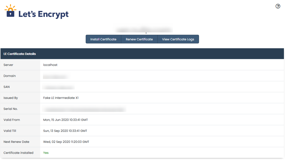 LetsEncrypt – Virtualizor