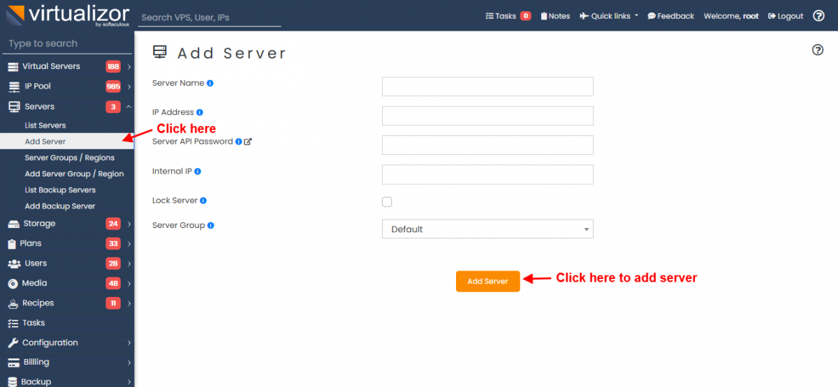 Server Clustering – Virtualizor
