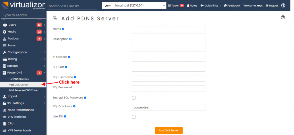 Configure PowerDNS – Virtualizor
