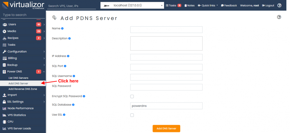 Configure PowerDNS – Virtualizor