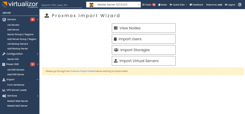 Proxmox Import Guide – Virtualizor