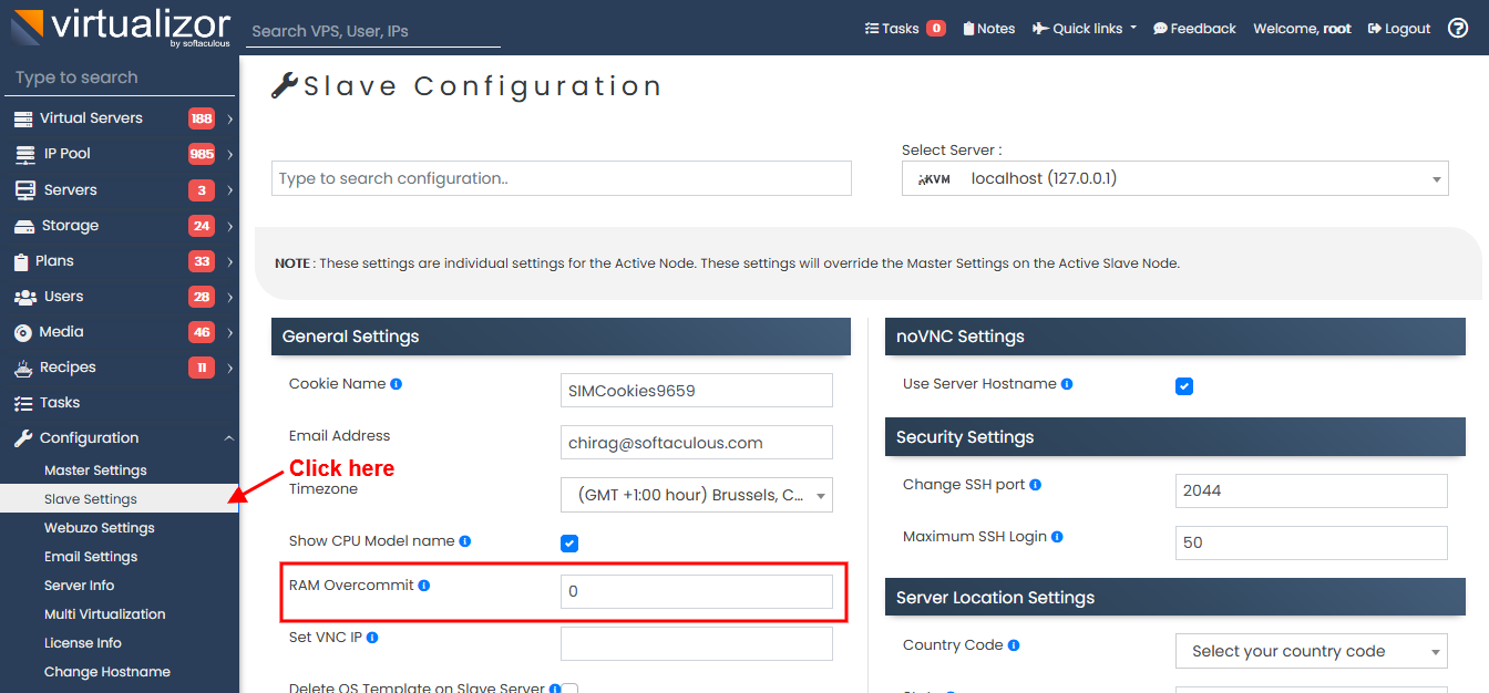 Memory Overcommit Virtualizor 