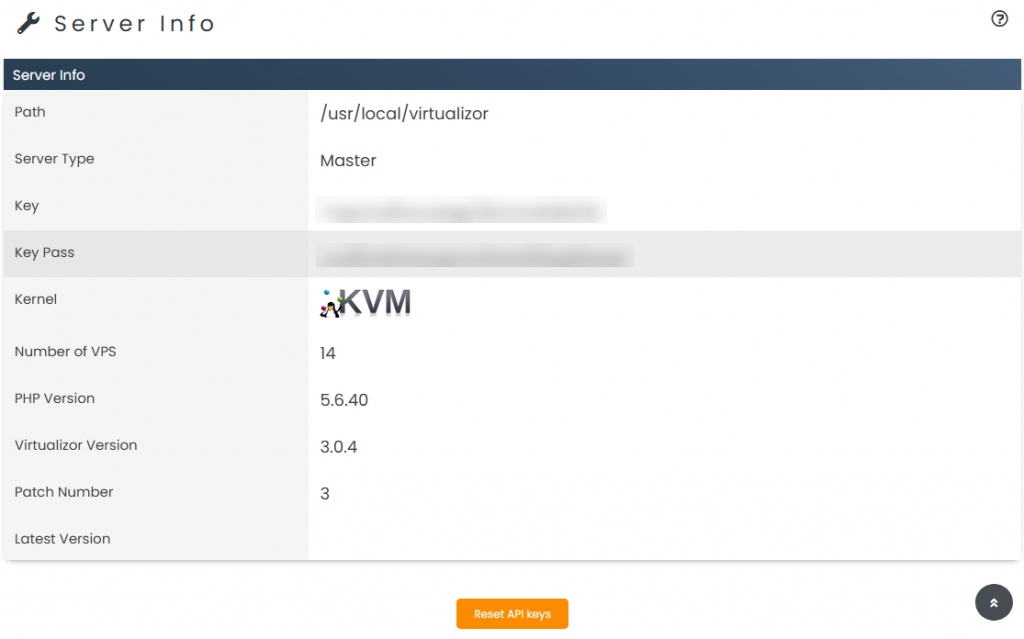 Reset API Keys – Virtualizor