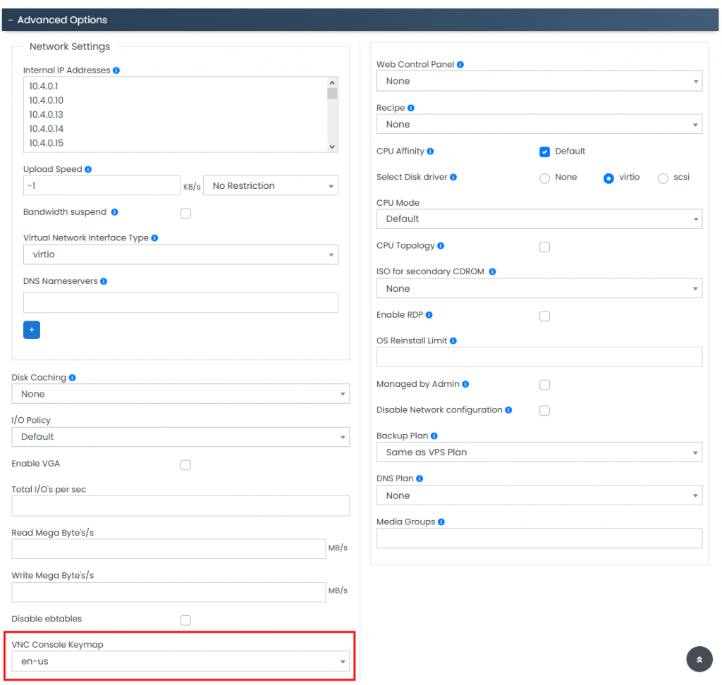 Console KeyMaps – Virtualizor