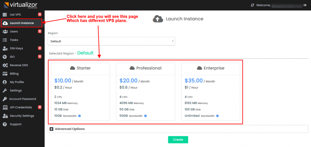 Cloud Billing Enduser Experience – Virtualizor
