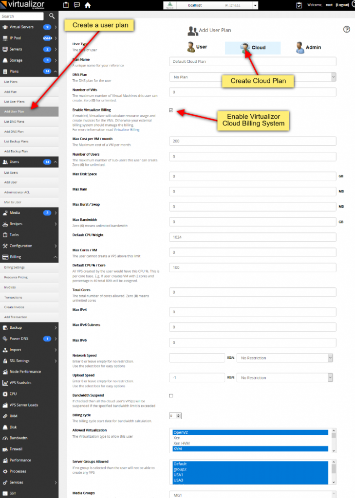 Virtualizor Cloud Billing System – Virtualizor