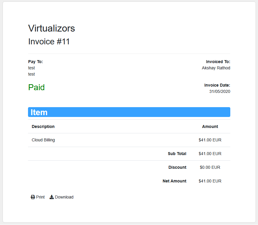 Cloud Billing Enduser Experience – Virtualizor