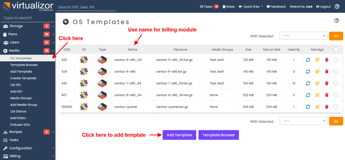 OS Templates – Virtualizor