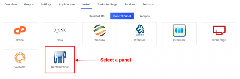 Installing a Control Panel – Virtualizor
