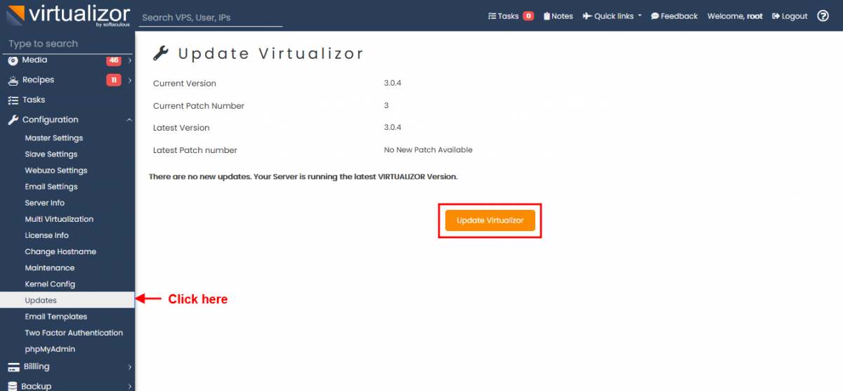 Update Virtualizor – Virtualizor