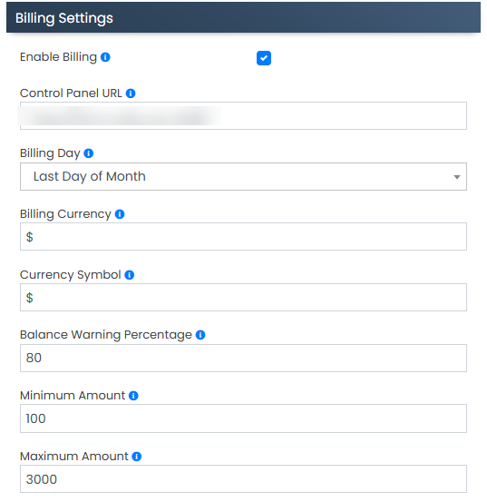 Billing Settings – Virtualizor