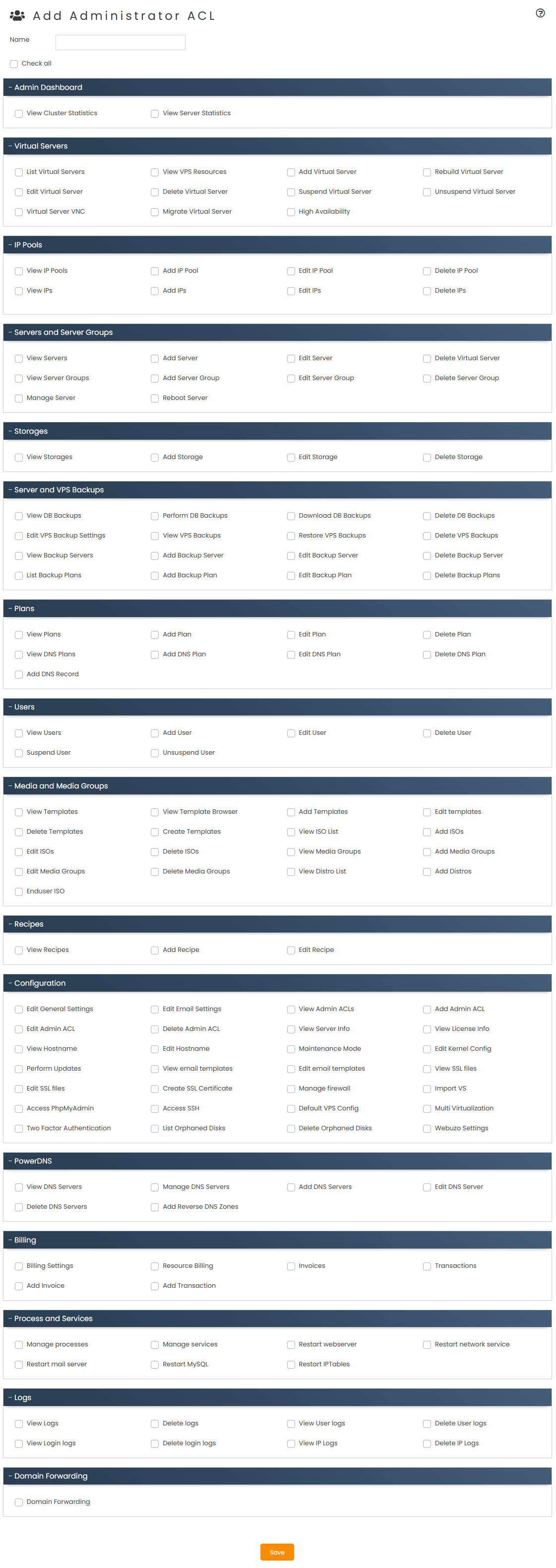 Administrator ACL – Virtualizor