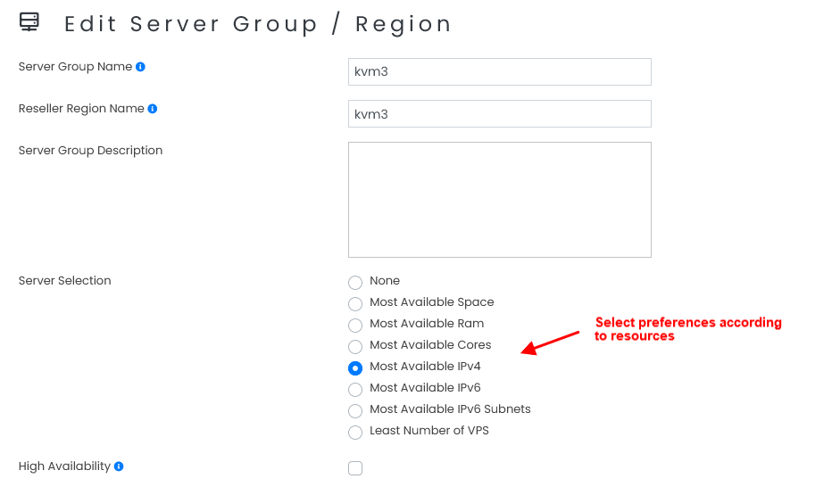 Server Groups – Virtualizor