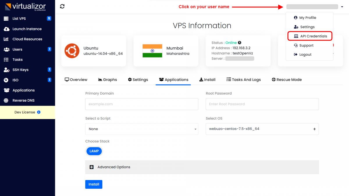 Client API Keys – Virtualizor