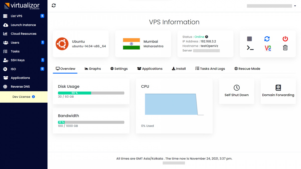 Manage VPS – Virtualizor